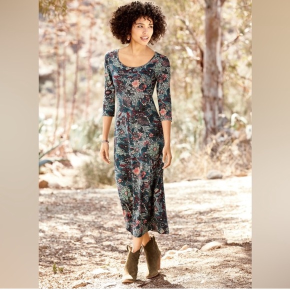 Peruvian Connection | Dresses | Peruvian Connection Floral Midi Dress ...